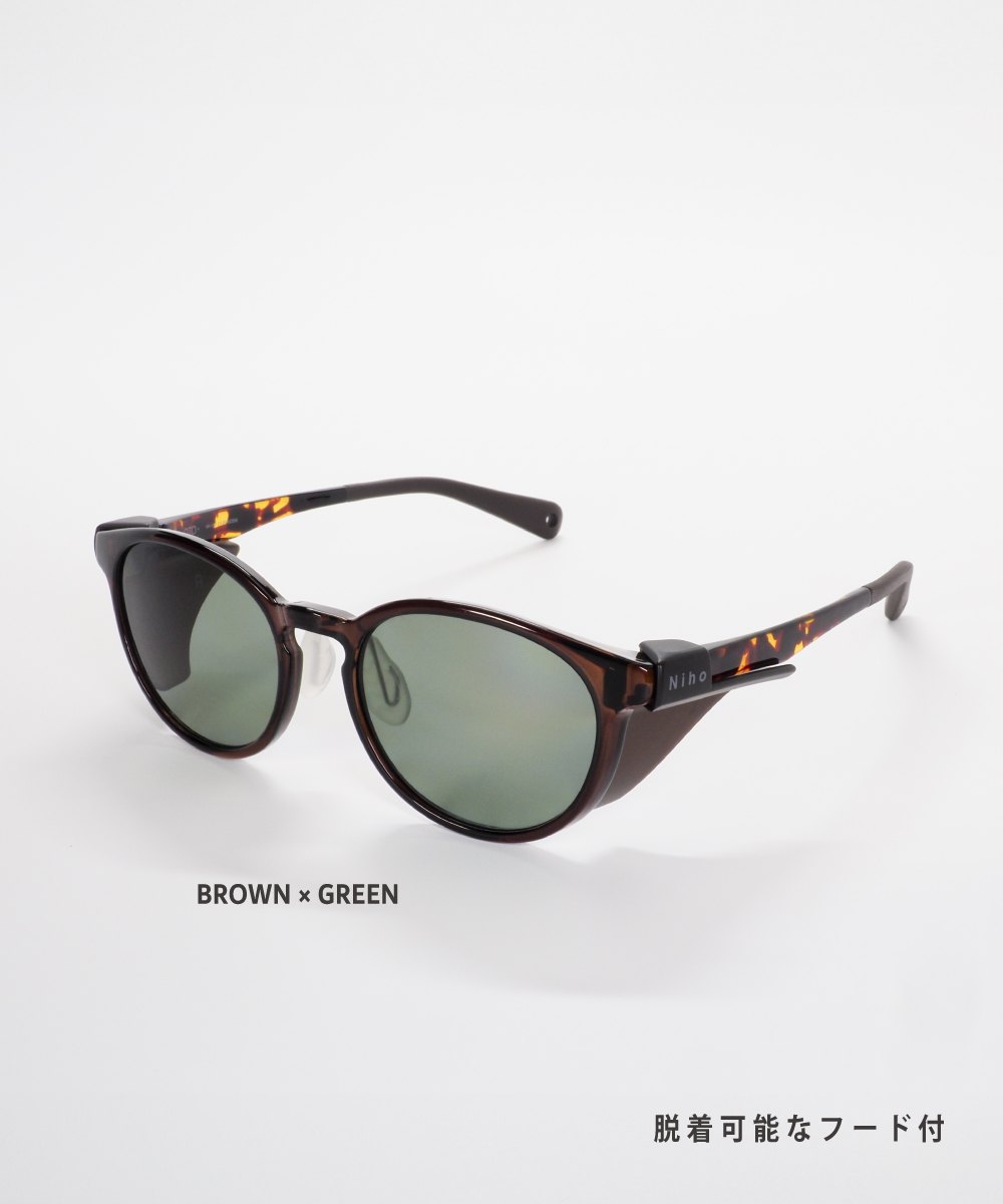 コロンとしたフォルムで親しみを感じるボストン形状 ブラウン/デミ（偏光レンズ)NH-103 COL.4 - 89sunglasses